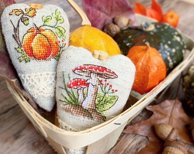 Autumn Cross Stitch Set of 2 Cross Stitch Patterns Fly - Etsy