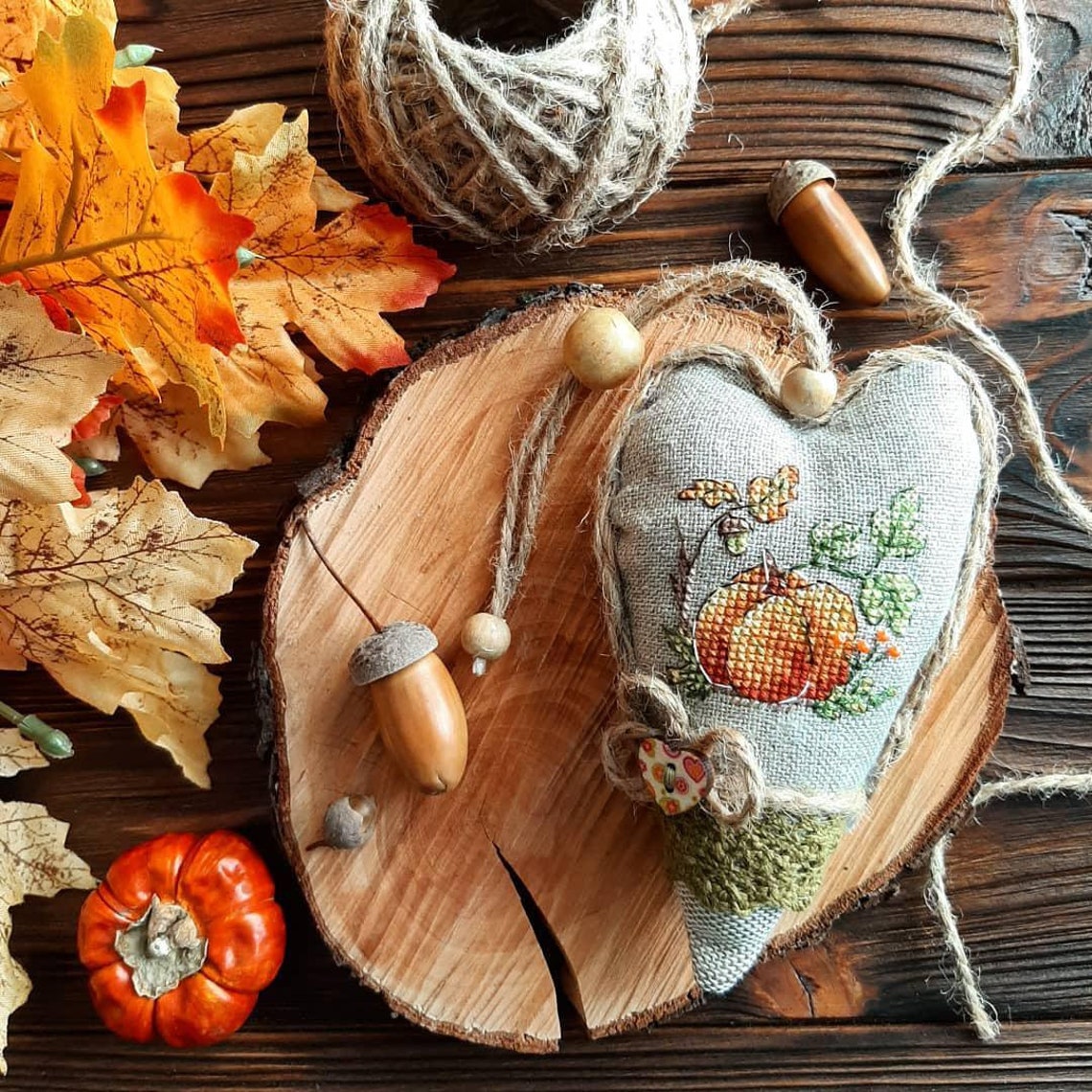 Autumn cross stitch set of 2 cross stitch patterns Fly | Etsy