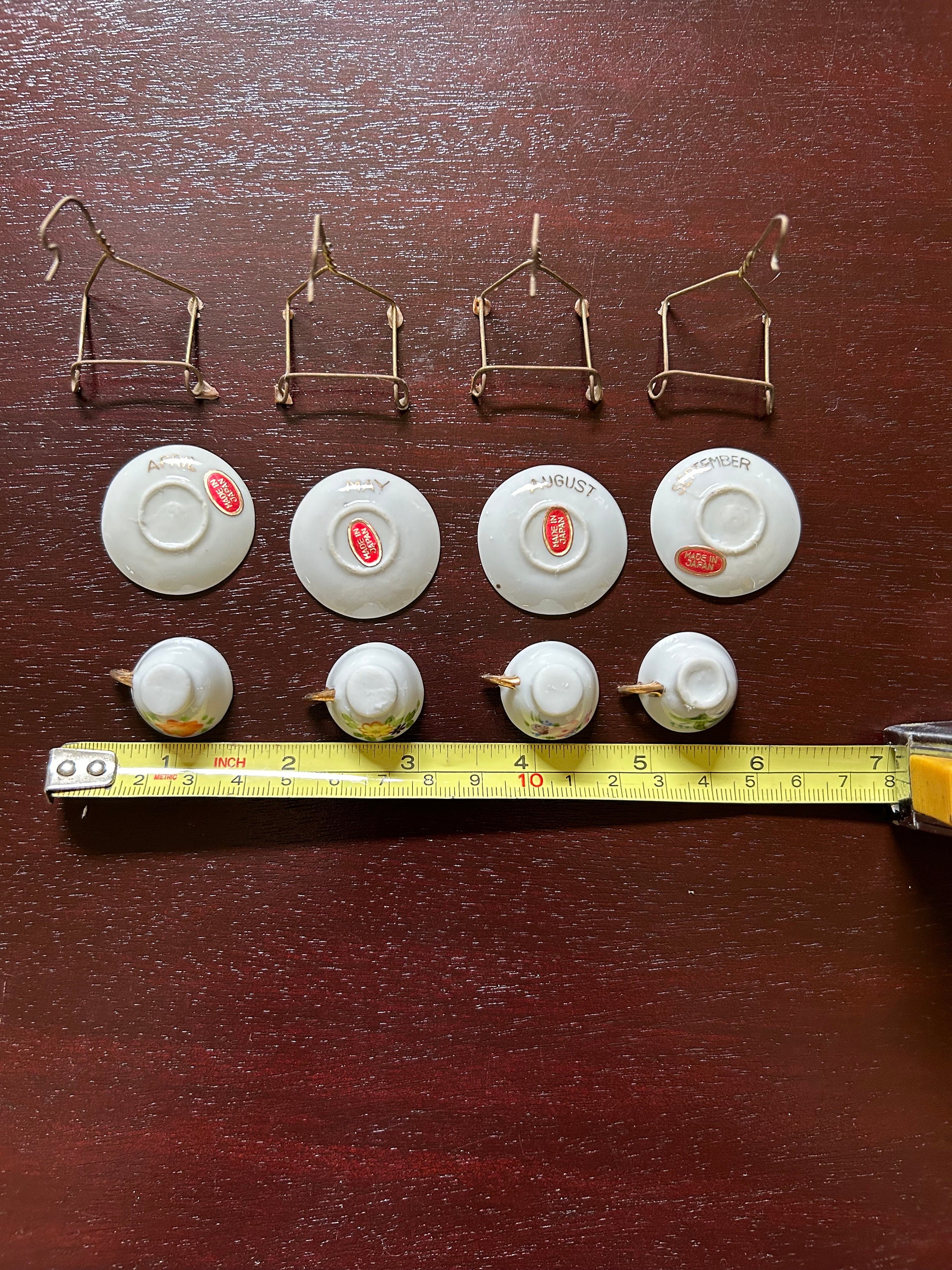 Flowers of the Month TINY Tea Cups, Saucers and Stands. Made in Japan ...