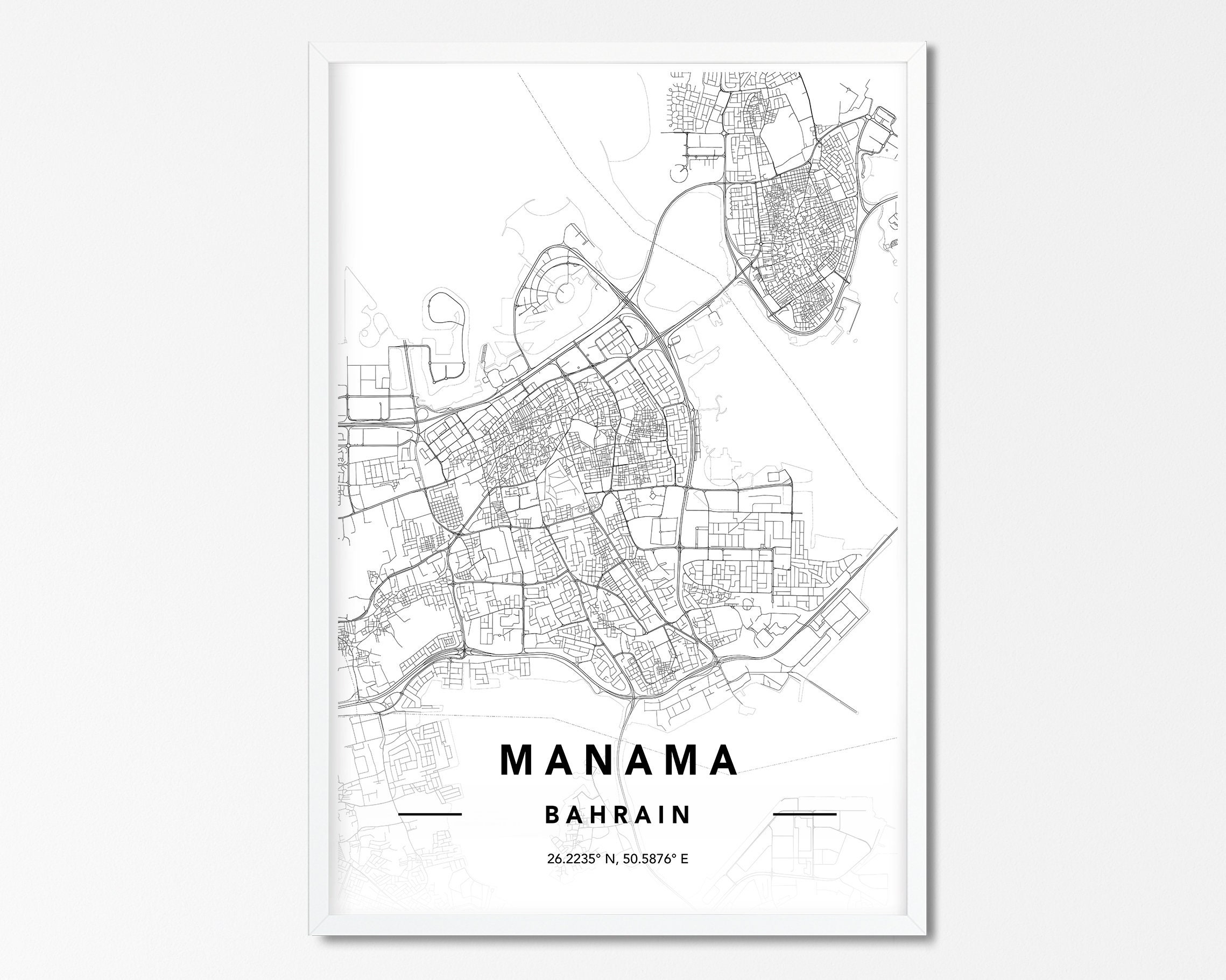 Manama CIty Map Print Custom Map Print Manama City Map | Etsy