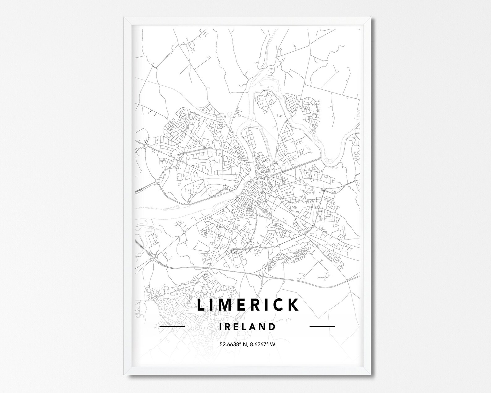 Limerick DIGITAL DOWNLOAD Map Print Limerick Map Poster | Etsy