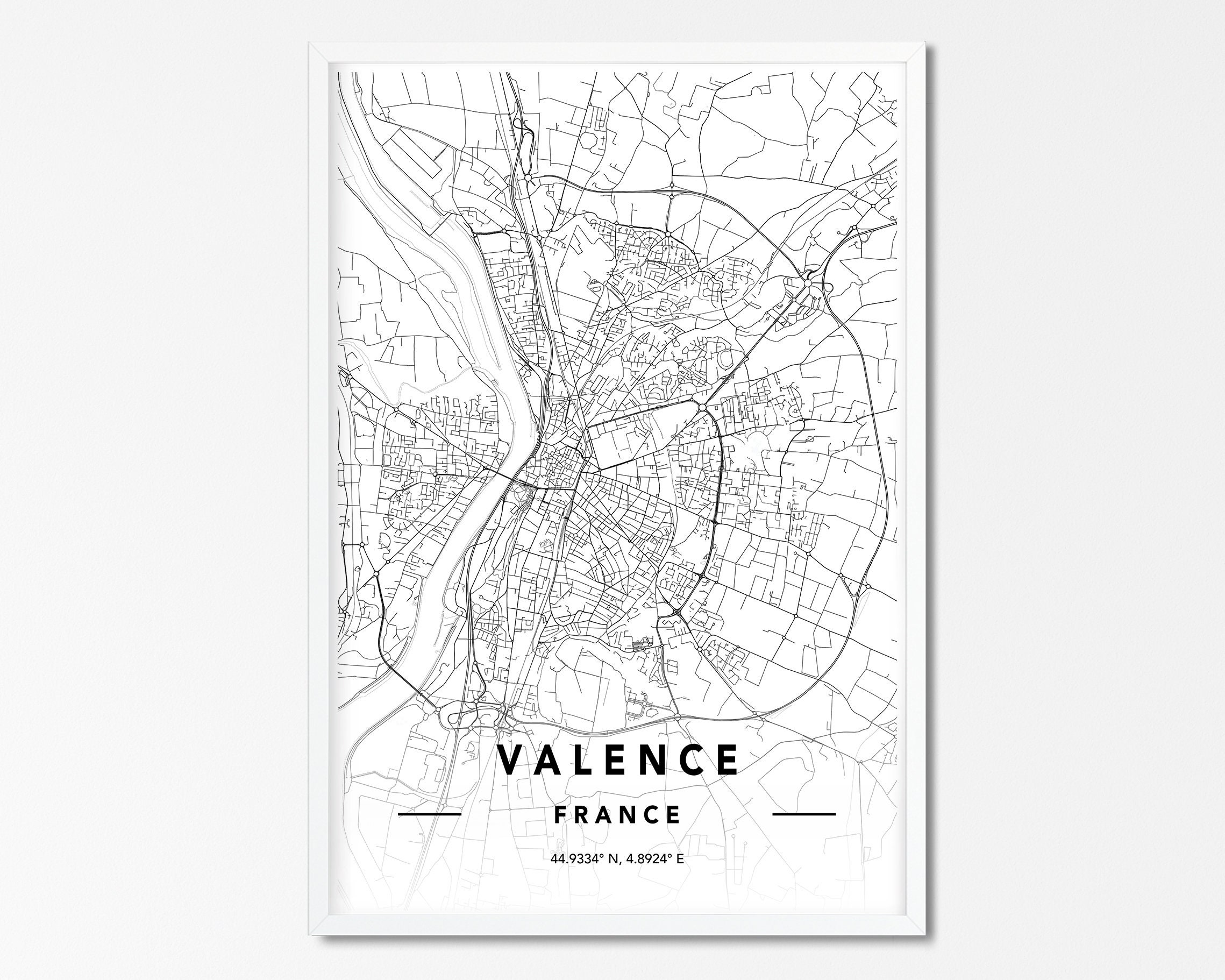 Valence France DIGITAL DOWNLOAD Map Print Valence Map Poster | Etsy