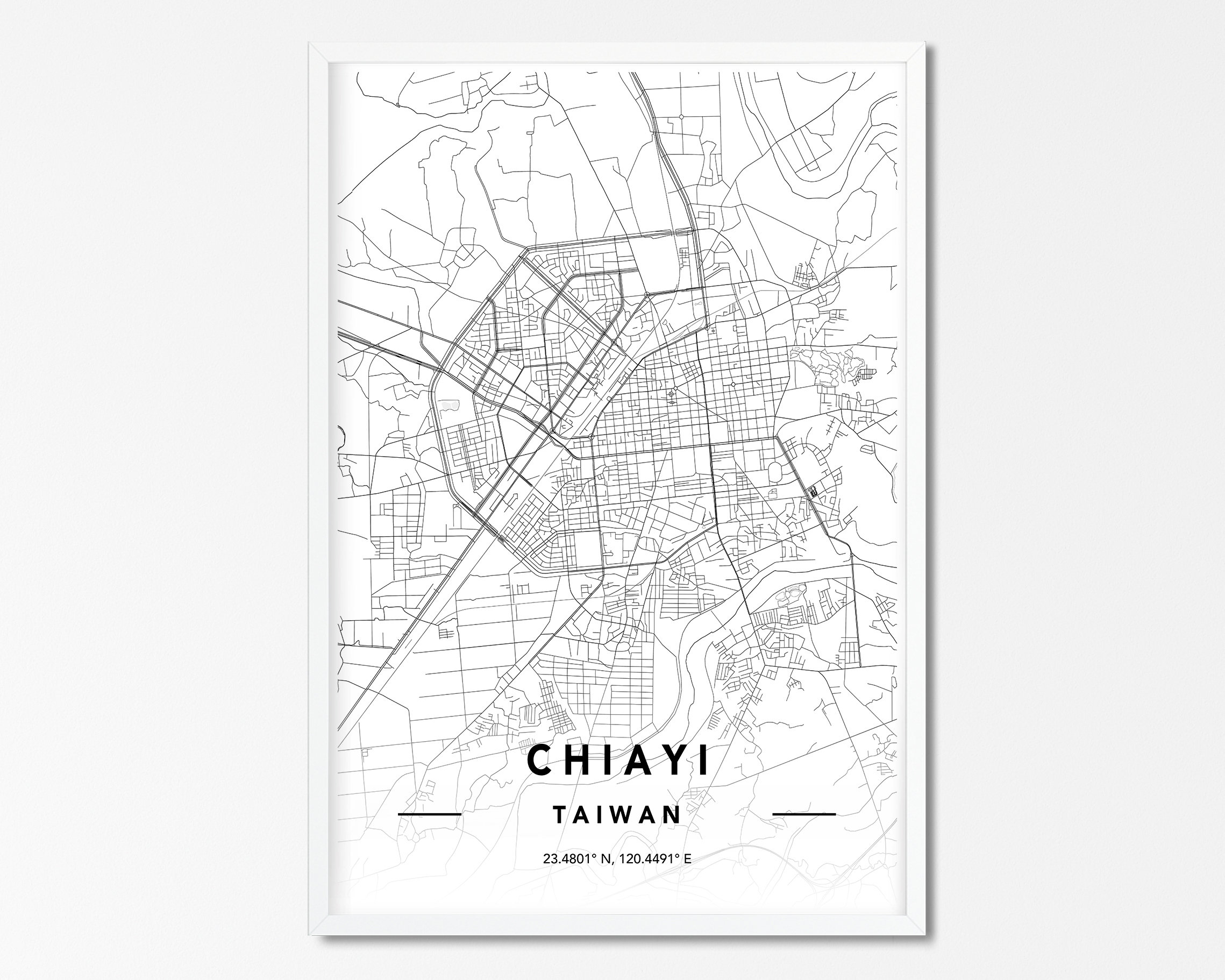 Chiayi DIGITAL DOWNLOAD Map Print Chiayi Poster Chiayi Map | Etsy