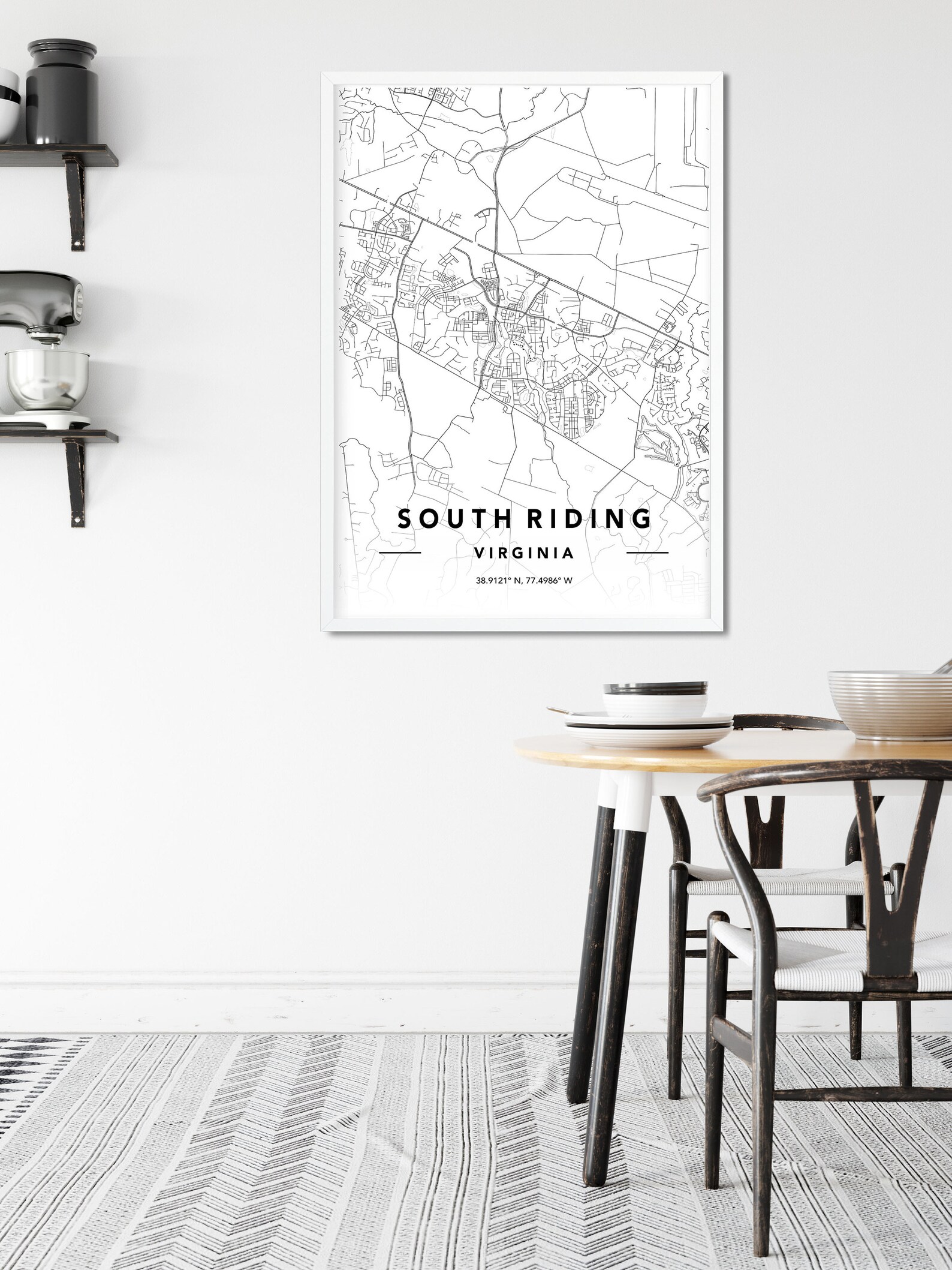 South Riding VA DIGITAL DOWNLOAD Map Print Custom City Map | Etsy