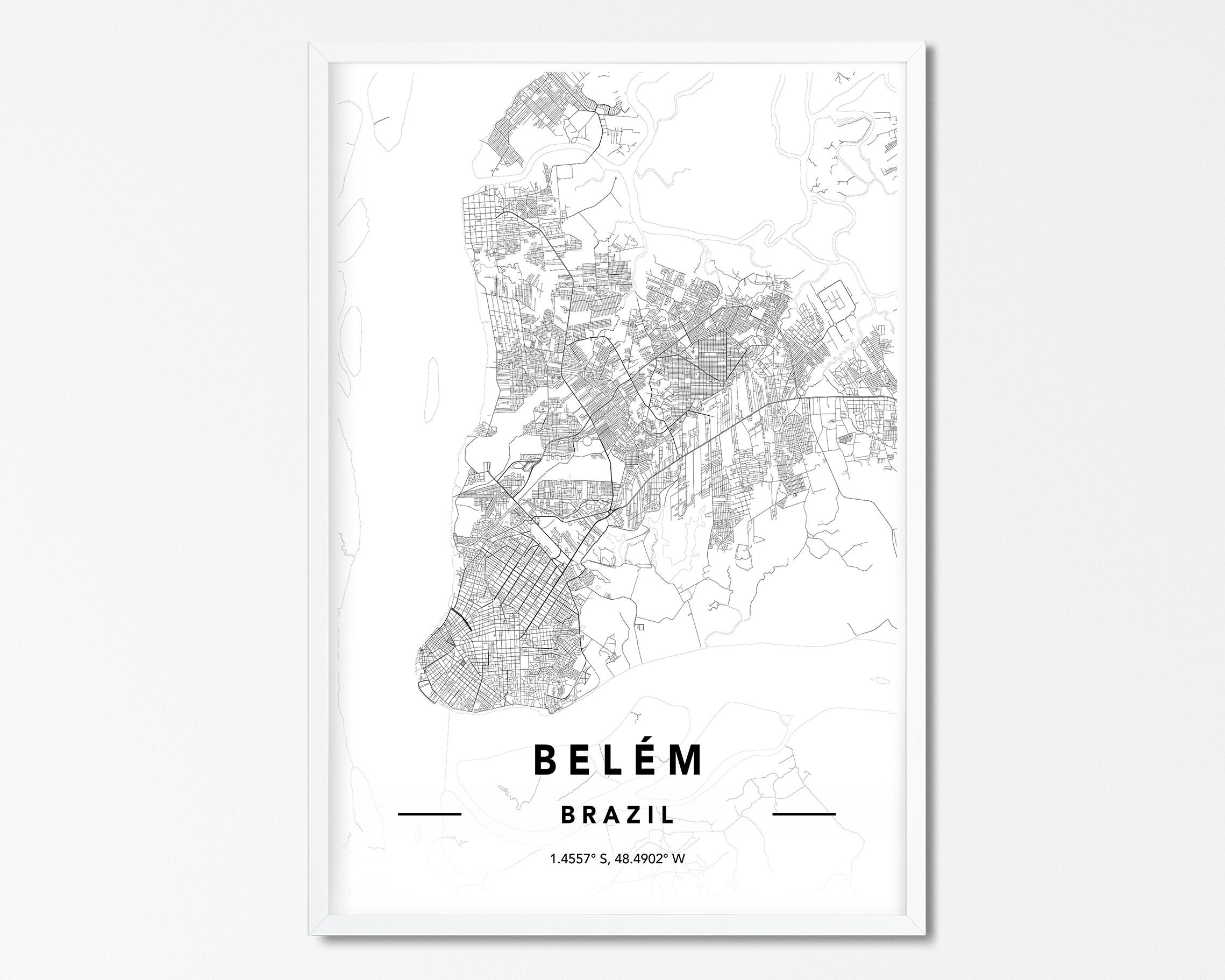 Belem DIGITAL DOWNLOAD Map Belem City Map Poster Map Of | Etsy