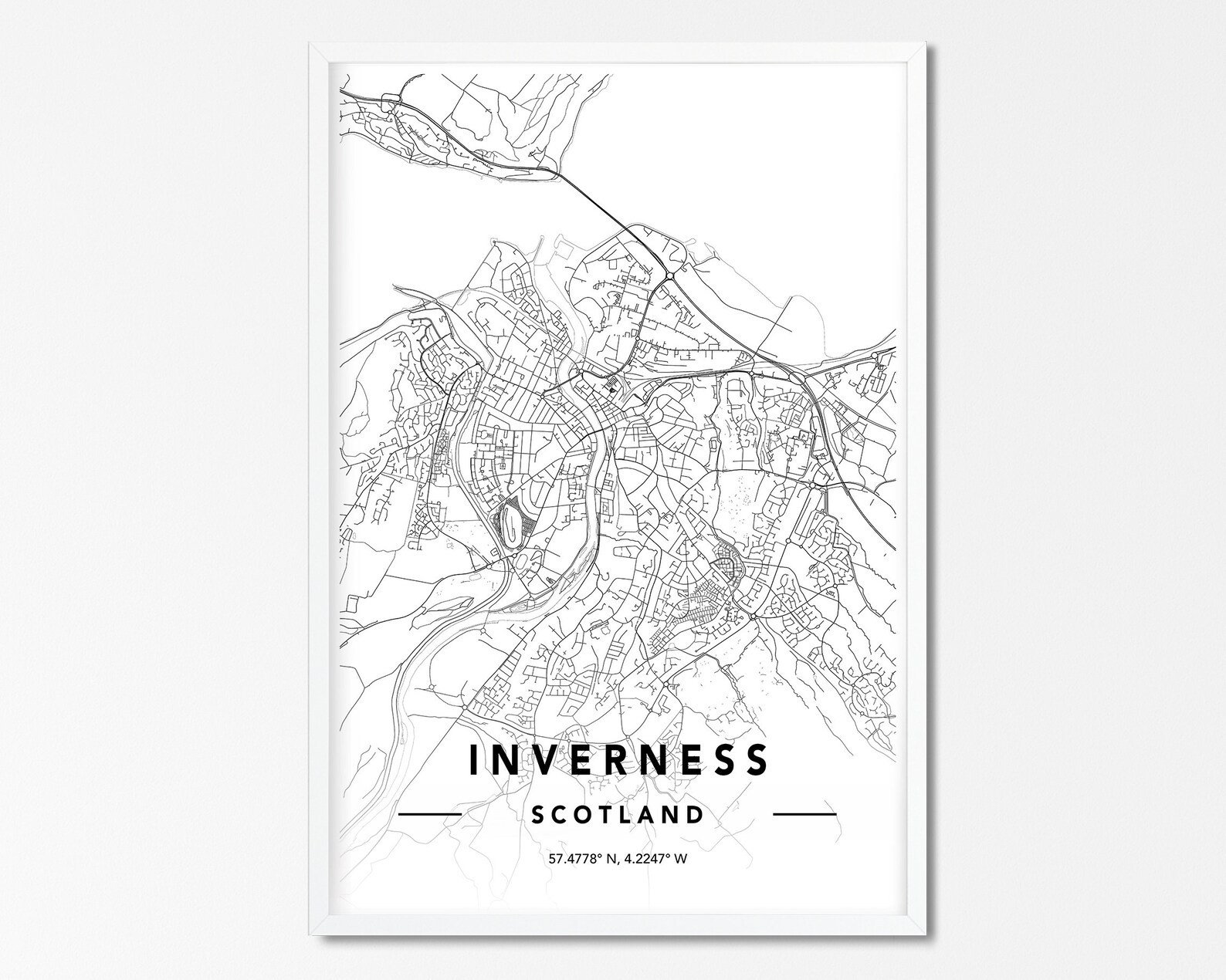 Inverness Map Print Custom Map Print Inverness City Map | Etsy