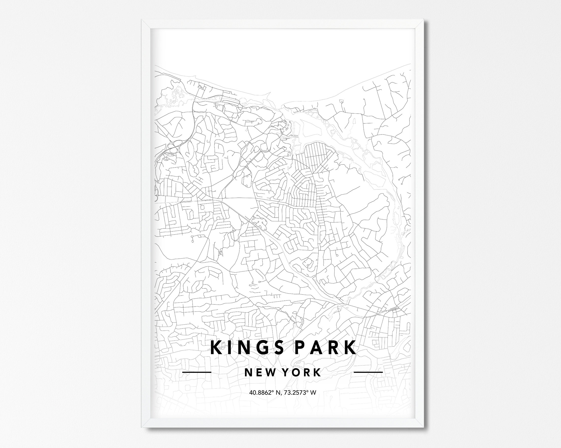 Kings Park New York DIGITAL DOWNLOAD Map Custom Maps Kings | Etsy