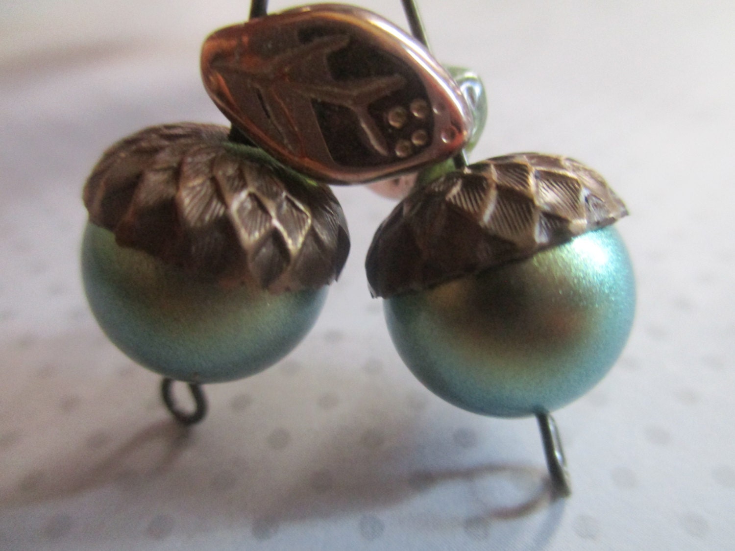 Acorn Swarovski Crystal Pearl Earrings Autumn Earrings Crystal Acorns ...