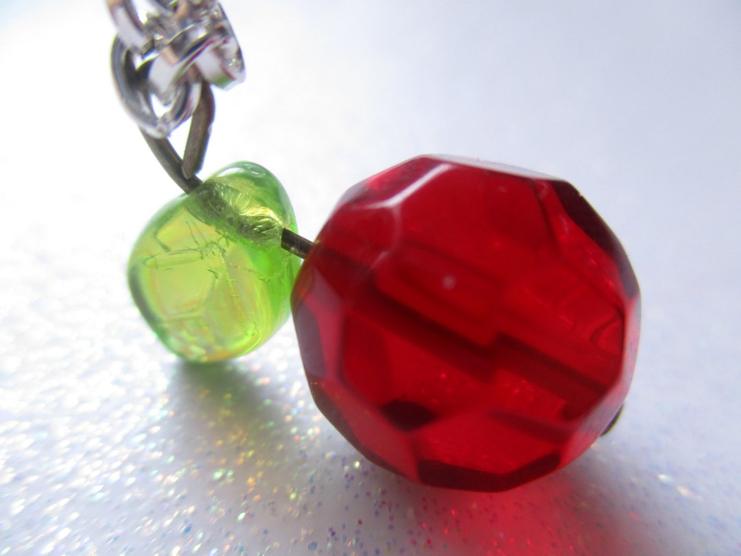 Autumn Apple Necklace Crystal Red Apple Necklace Crystal Candy Apple ...