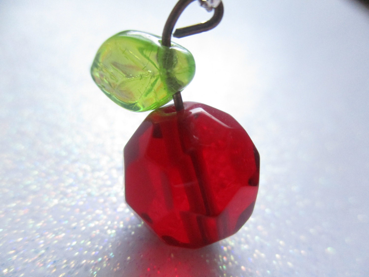 Autumn Apple Necklace Crystal Red Apple Necklace Crystal Candy - Etsy