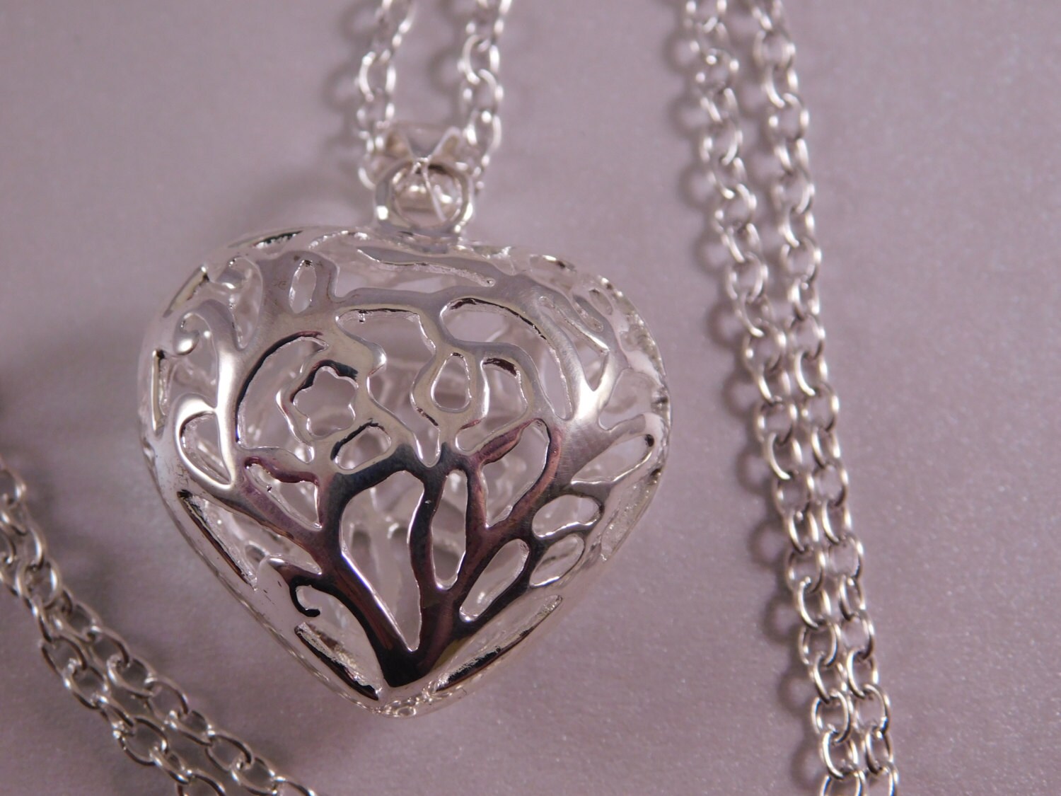 Silver Filigree Heart Necklace Heart Necklace Heart - Etsy