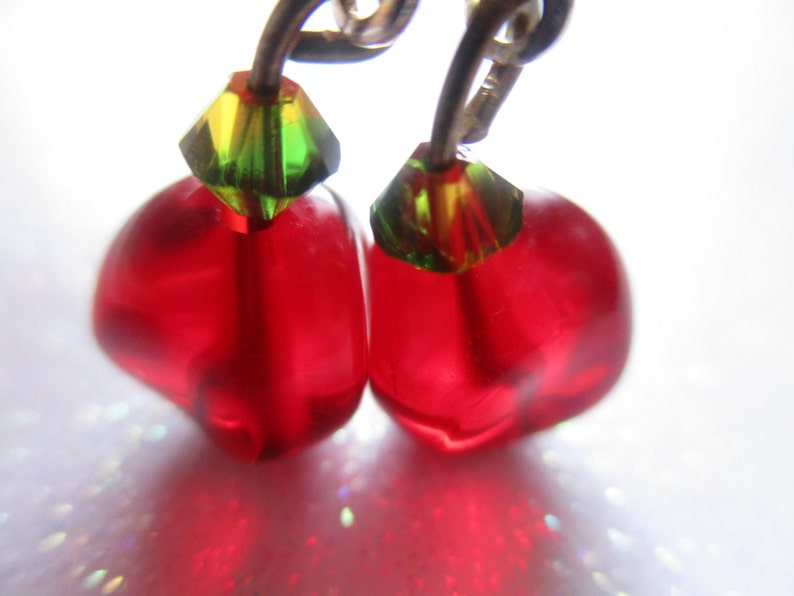 Autumn Apple Earrings Crystal Red Apple Earrings Crystal Candy - Etsy