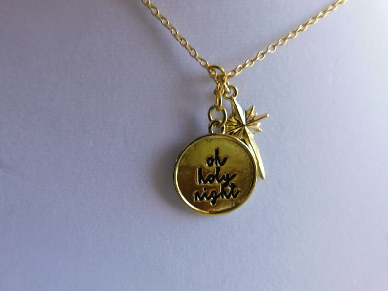 Christmas Necklace O Holy Night Star of Bethlehem Gold Christmas ...