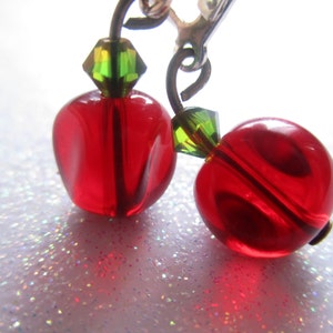 Autumn Apple Earrings Crystal Red Apple Earrings Crystal Candy Apple ...