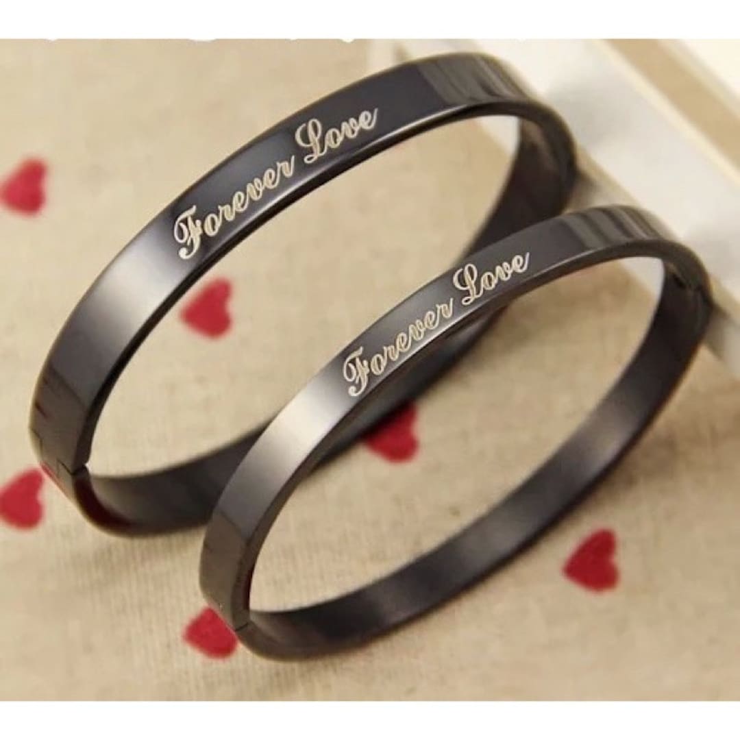 Stainless Steel Couple Custom Made Bracelet | Personalised Gift ...