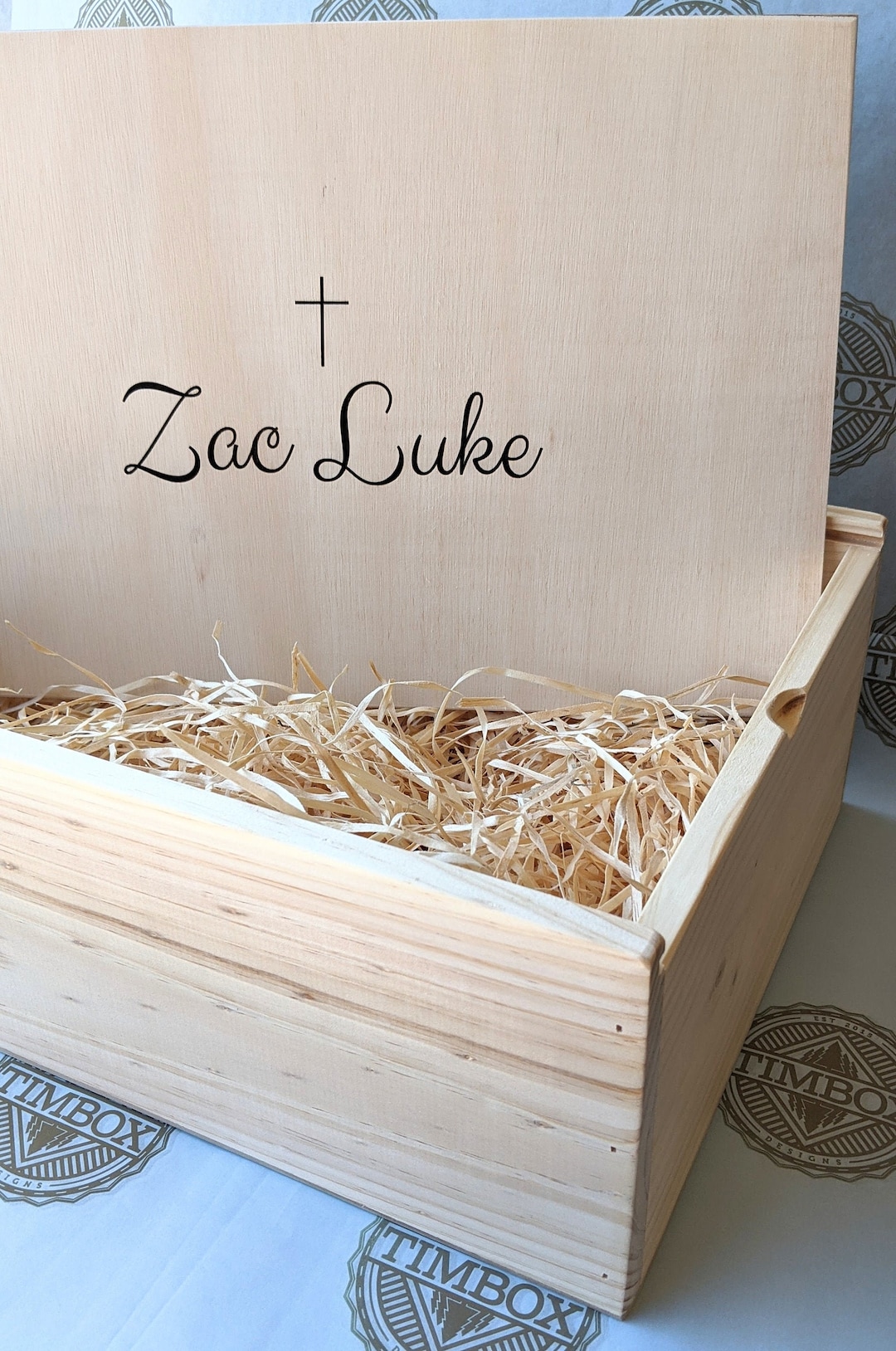 Christening Keepsake Box - Personalised Gift Box - Wooden Hamper ...