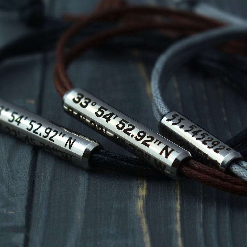 Coordinates Bracelet - Etsy