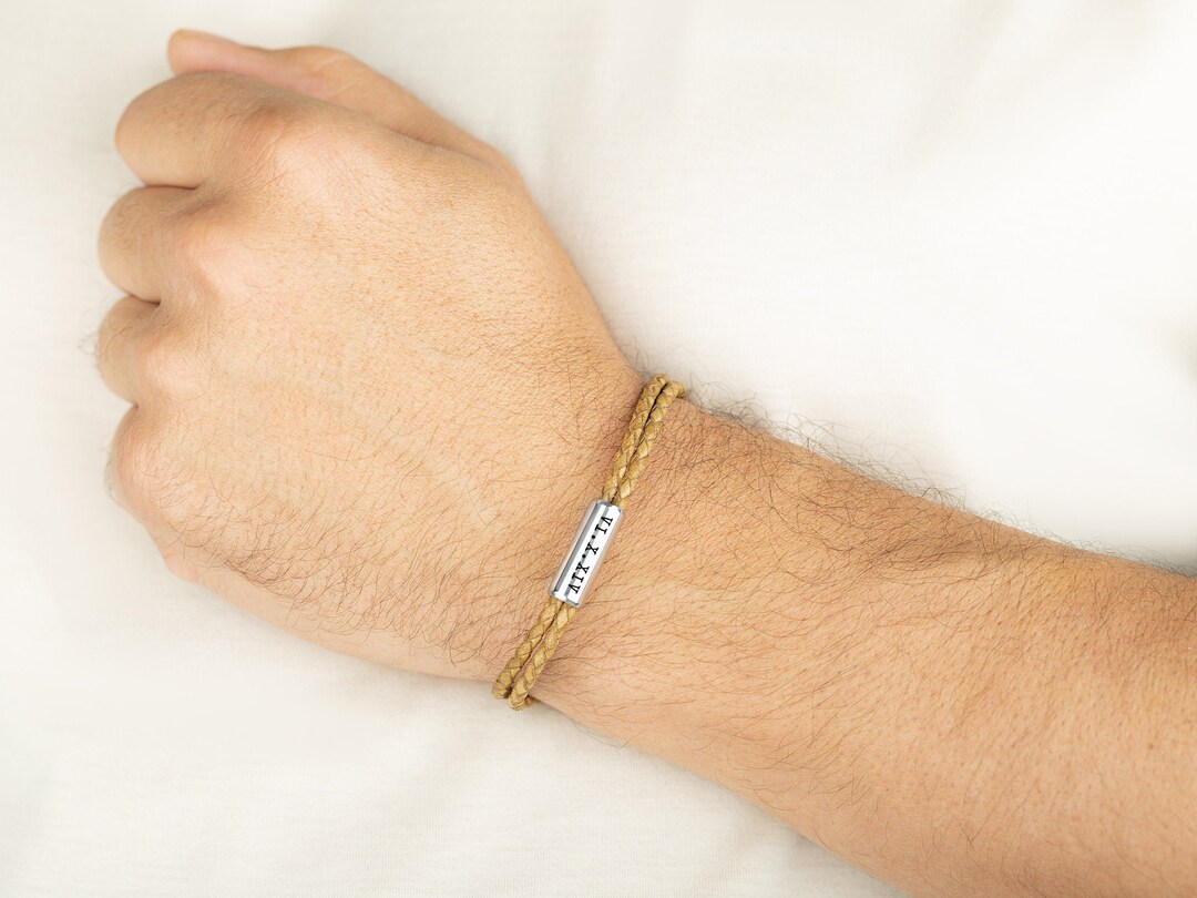 Men's Personalized Bracelet. Men's Custom Engraved - Etsy
