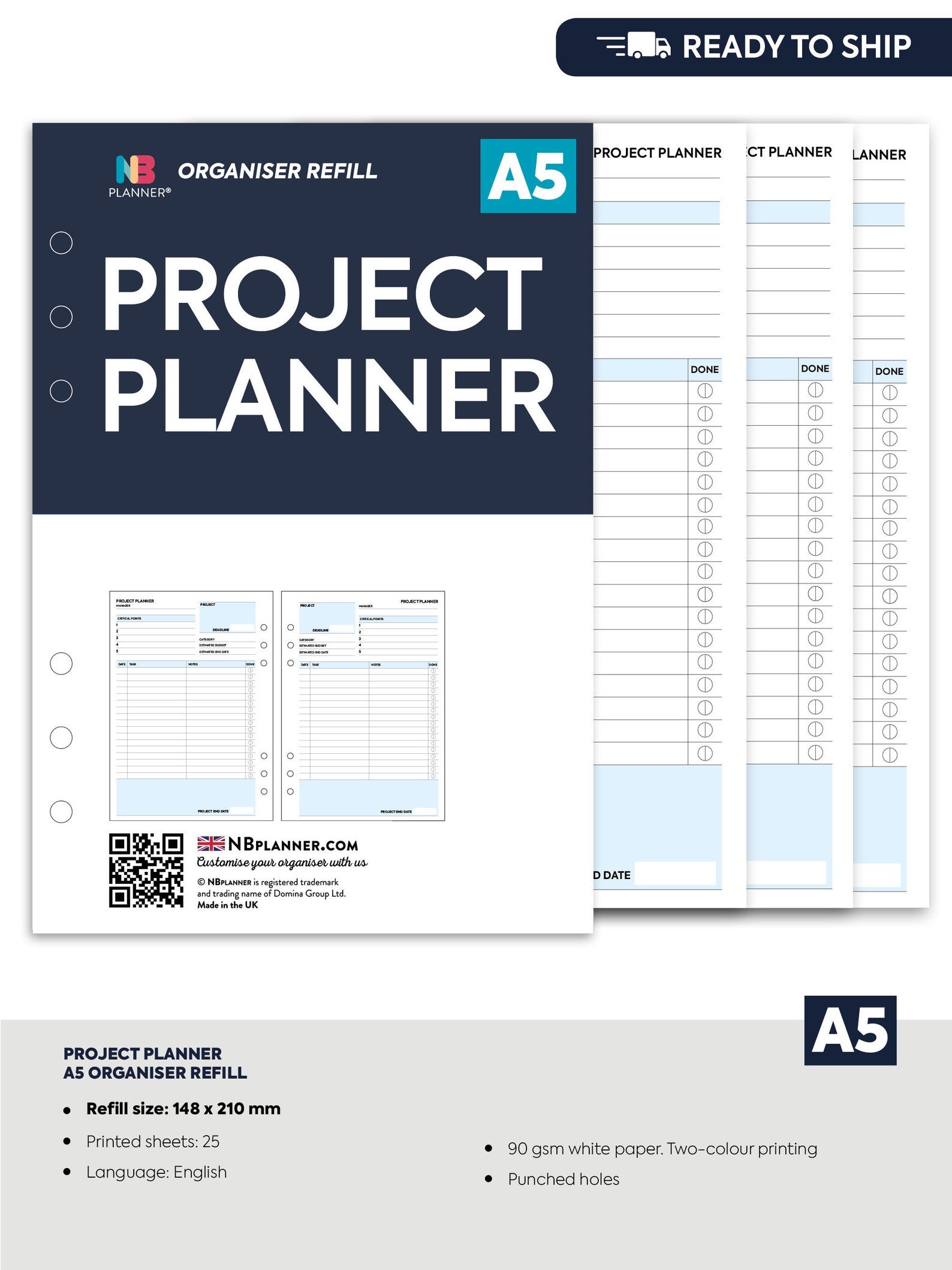 PRINTED A5 Project Planner Insert A5 Filofax A5 Kikki.k Large | Etsy UK