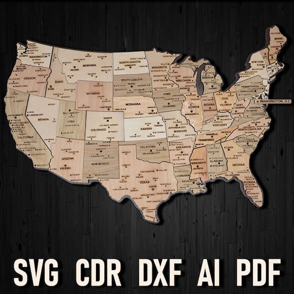 United States Map - Etsy