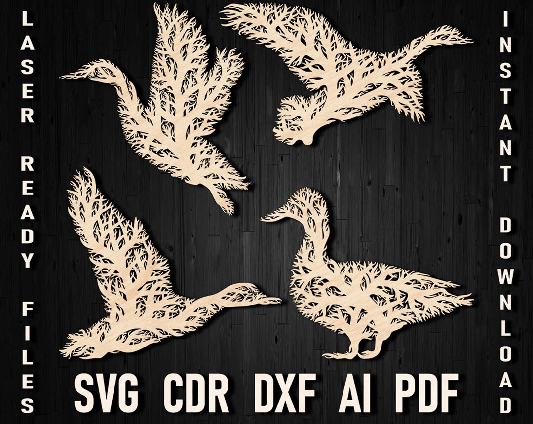 Duck Tree Svg Digital File for Laser Cutting and Glowforge, Duck Panel ...