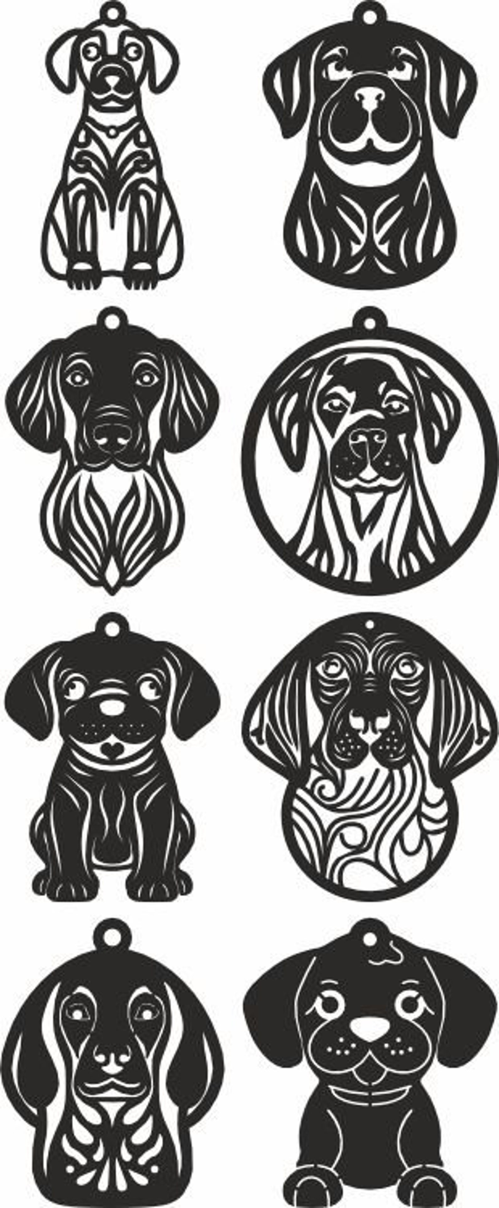Dog Christmas Ornament Svg Dxf Laser Cut Files, Dog Dangle Design, Dog ...