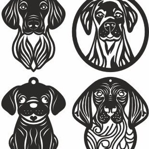 Dog Christmas Ornament Svg Dxf Laser Cut Files, Dog Dangle Design, Dog ...
