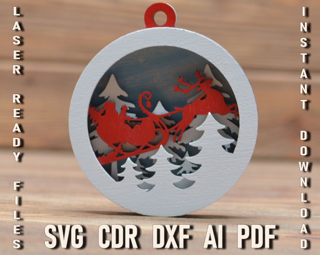 3d Multi Layer Santa Claus Christmas Svg Ornament. Christmas Glowforge ...