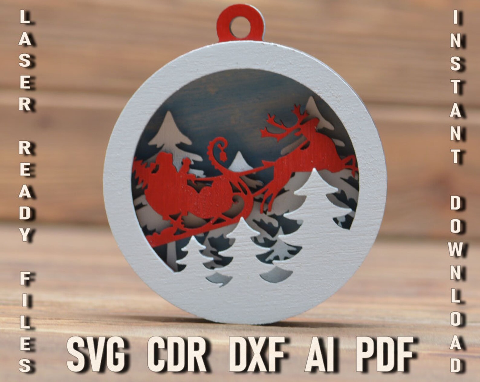3d Multi Layer Santa Claus Christmas Svg Ornament. Christmas Glowforge ...
