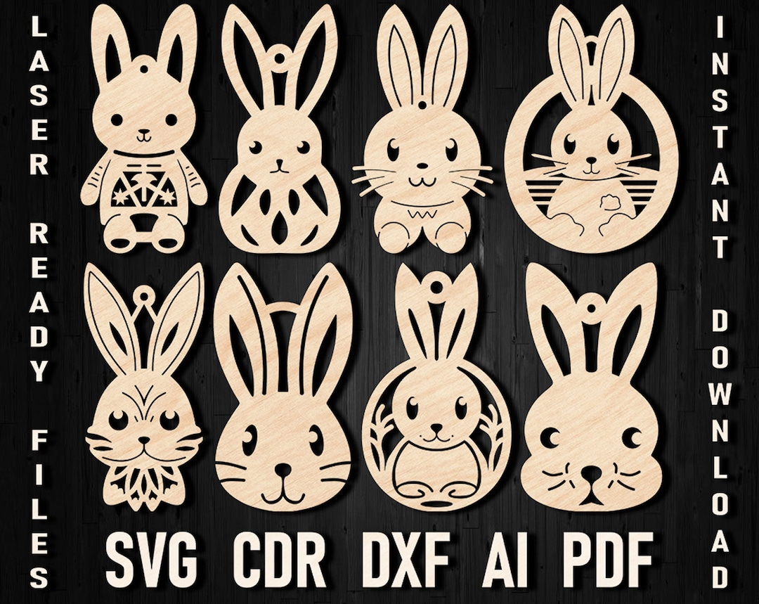 Bunny Easter Laser Cut Svg Cnc Files Easter Rabbit Dxf Christmas Easter ...