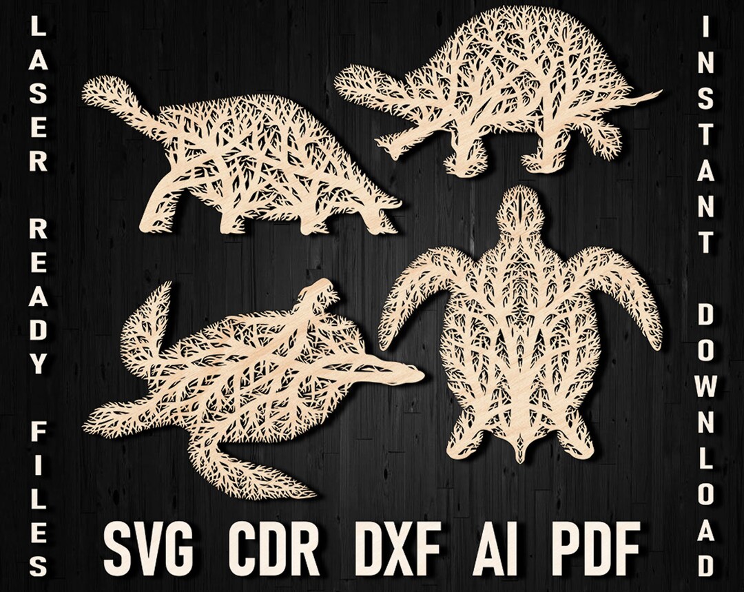 Svg Turtle Tree Wall Art Panel Ornament File for Laser Cut and ...