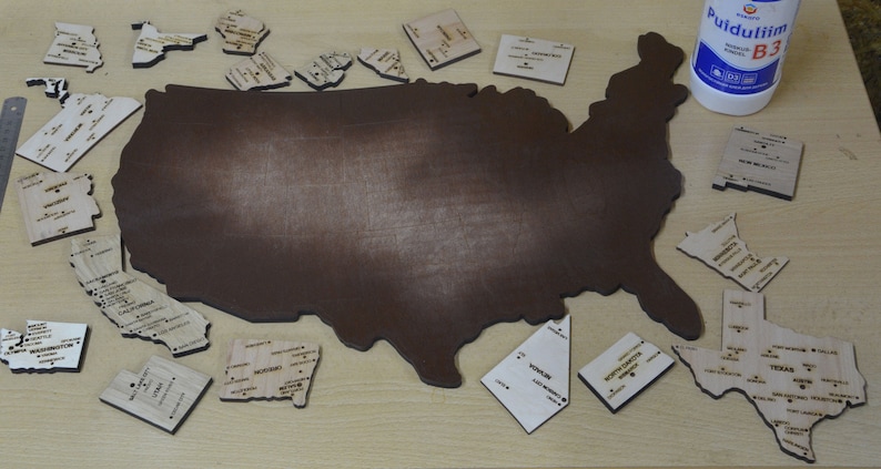 Svg USA Laser Cutting and Engraiving Map Puzzle, the United States of ...