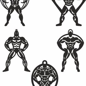 Bodybuilder Christmas Laser Cut Ornament Svg, Gym Glowforge Cricut Cut ...