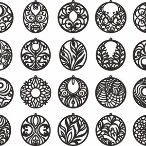 Circle Round Earrings Svg Digital Files for Laser Cutting and - Etsy