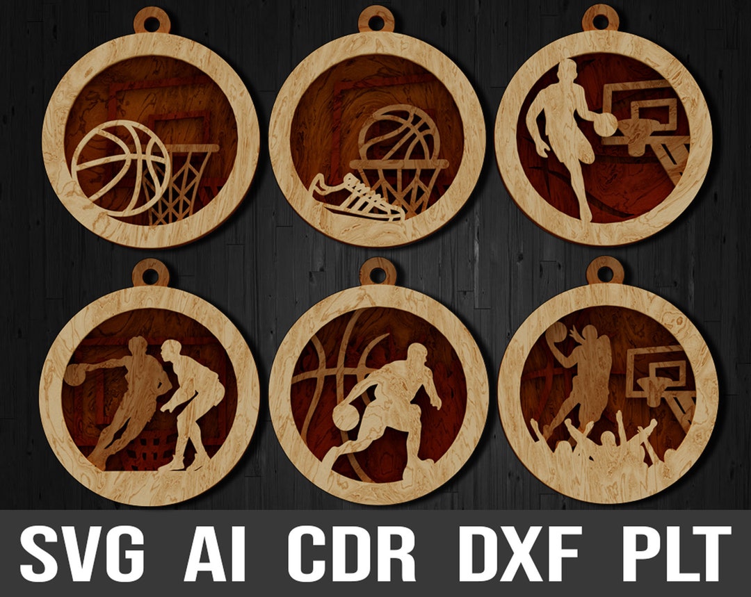 Basketball Laser Cut Svg Multilayer Christmas Ornament, Christmas ...