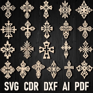 Cross Earrings Svg Laser File, Crosses Earrings Dxf, Earrings Templates ...