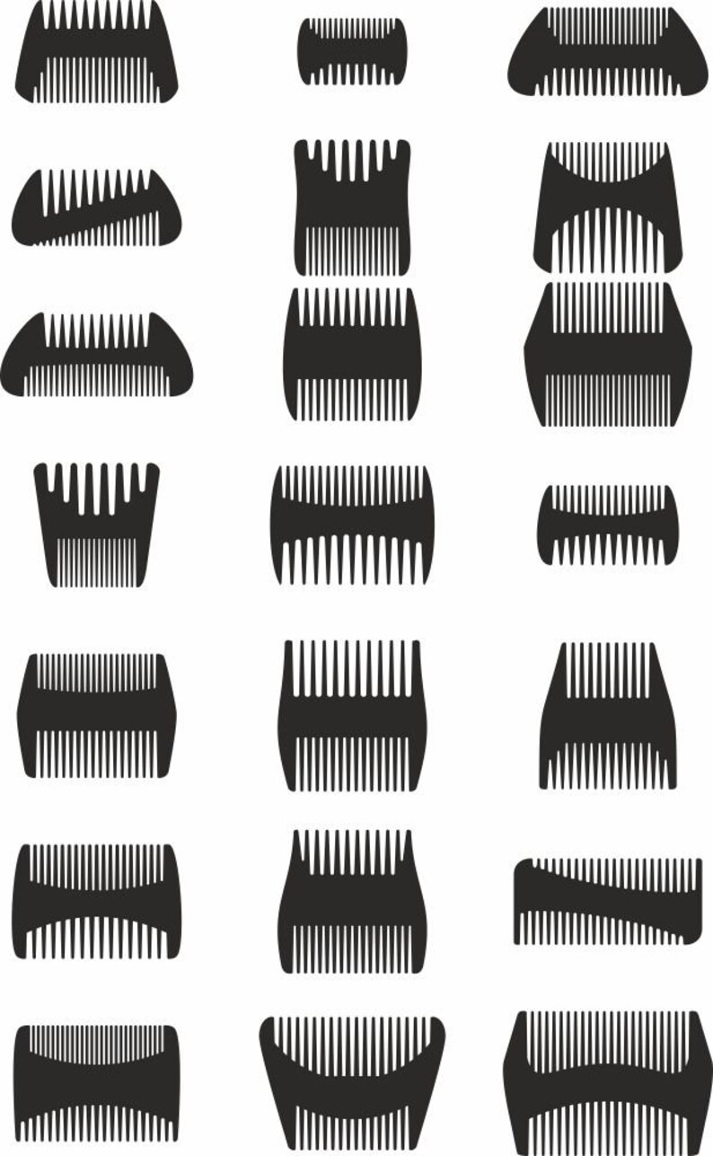 Svg Double Side Hair and Beard Combs Laser Cut Template for Wood or ...