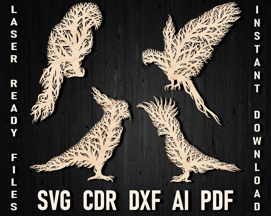Parrot Tree Svg Panel Laser Cutting Wall Decor Dxf Files for CNC ...