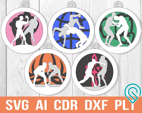 MMA Combat Sports Svg Christmas Multilayer Ornament for Laser | Etsy