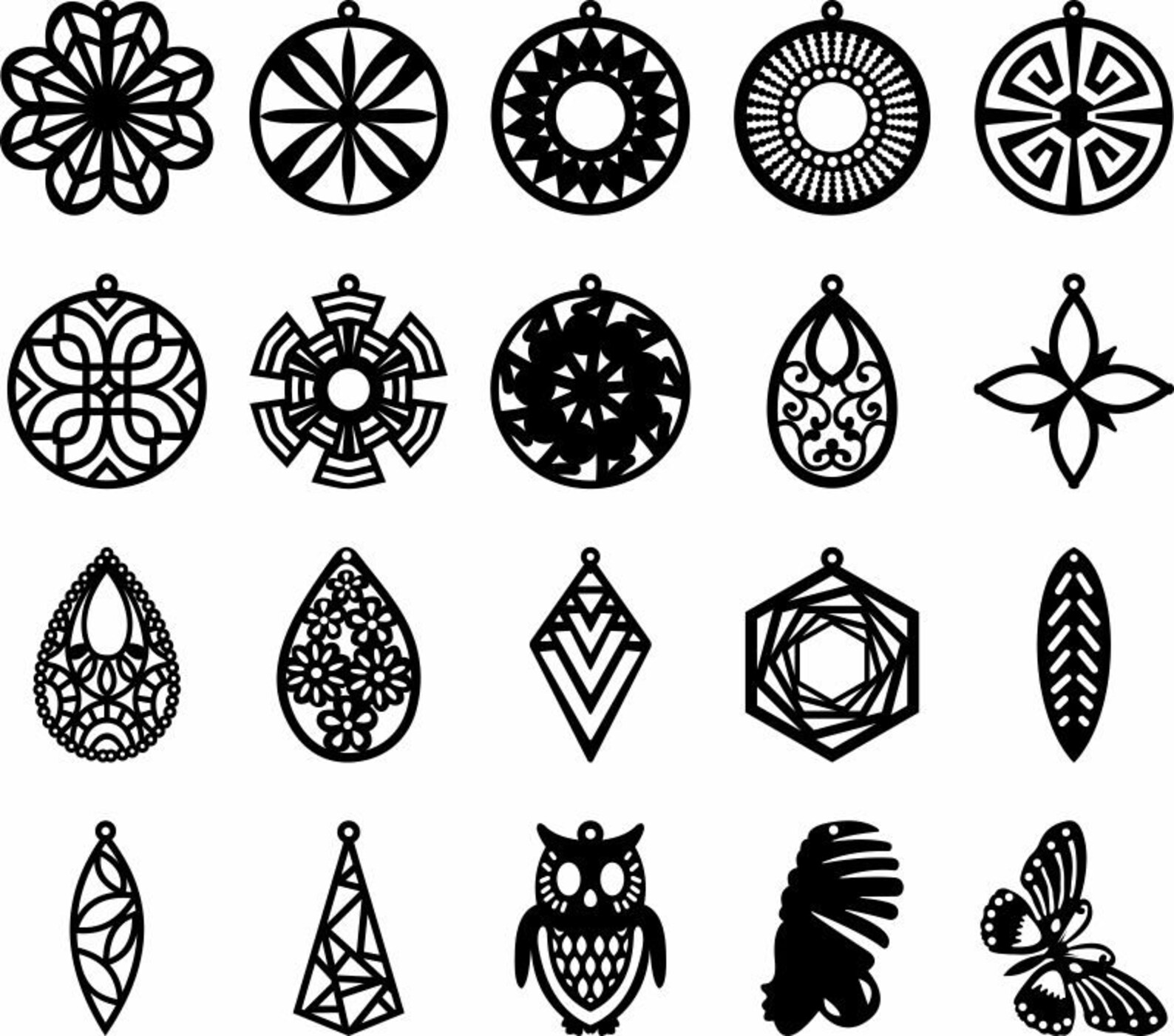 Earrings Svg Bundle Instant Download Tear Drop Svg Earring | Etsy