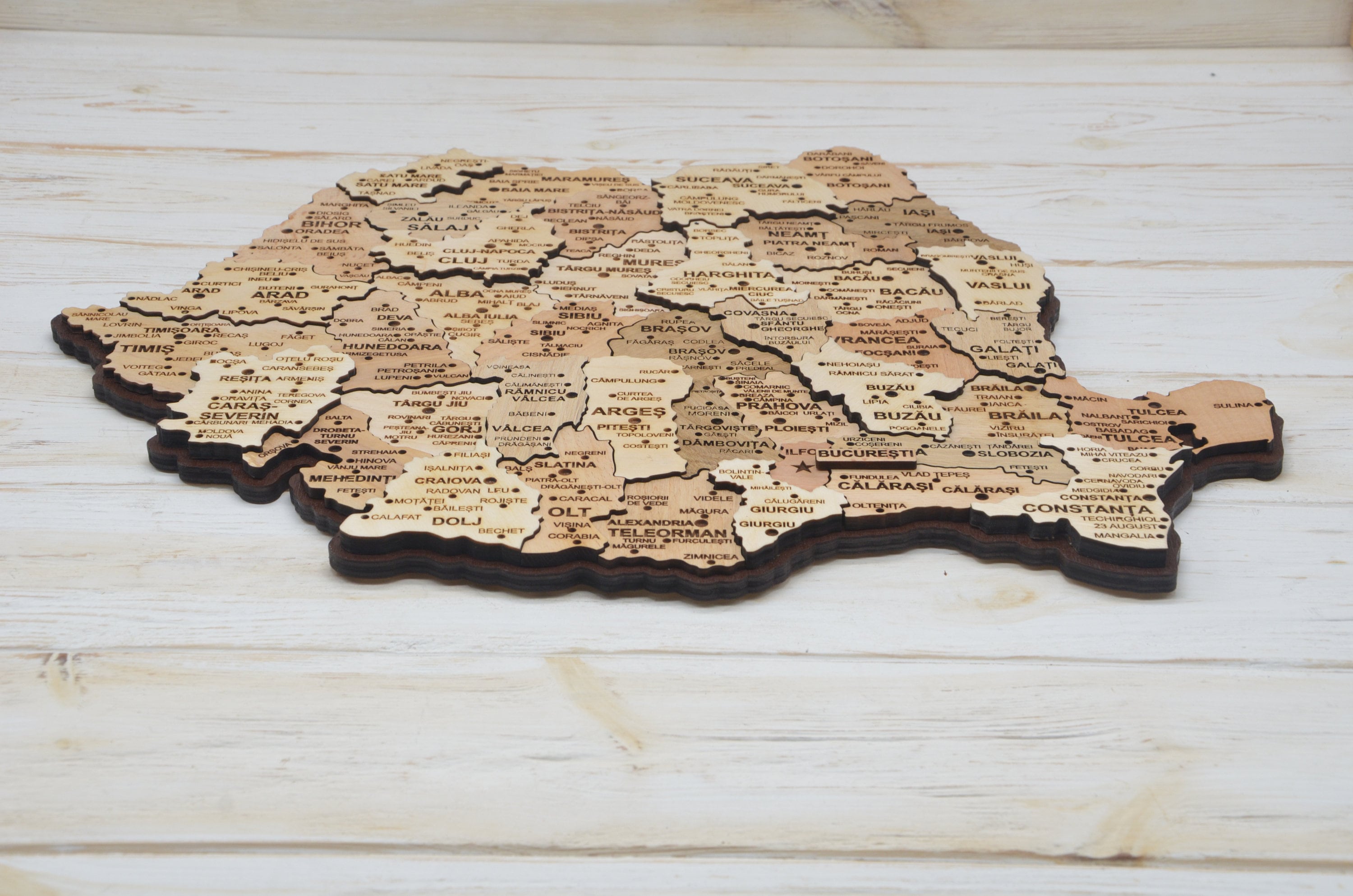 Svg Romania map laser cutting file Romania map puzzle | Etsy