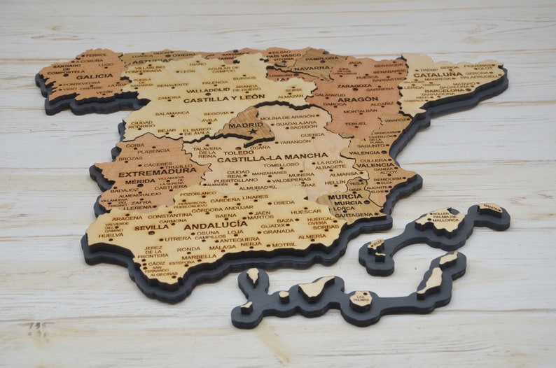 Spain Map Vector Laser Cutting File, Spain Map Puzzle, Glowforge Madrid ...