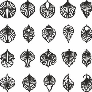 Fan Svg Laser Cut and Glowforge Earrings Design, Earrings Bundle ...
