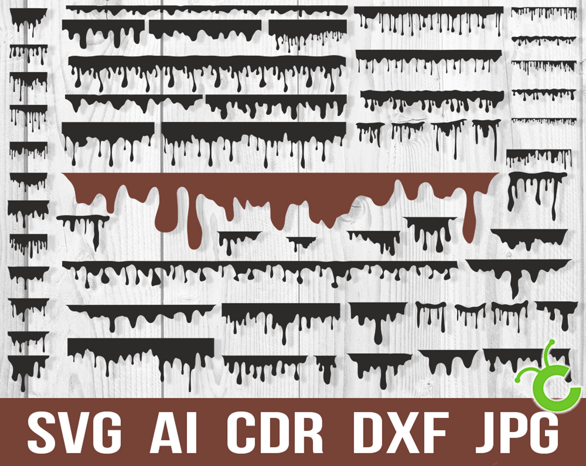 Dripping Borders Svg Drip Cut Files Svg Paint Drip Svg for - Etsy Canada