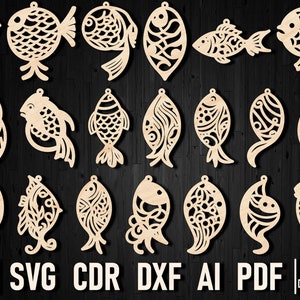 Fish Laser Cut Earrings Svg, Faux Leather Earrings, Marine Earring ...