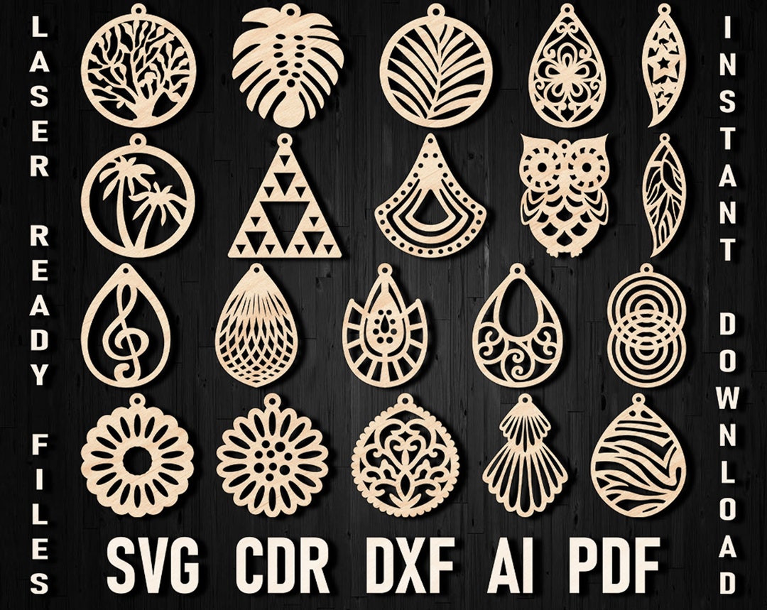 Svg Earring Template, Earrings SVG, Earring Template for Laser Machine ...
