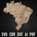Brazil Map Svg File for Laser Cutting and Engraving, Brazil Puzzle Map ...