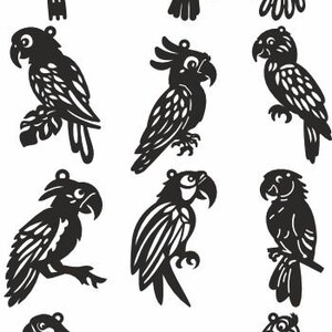 Tropical Parrot Christmas Laser Cut Digital Ornament Bundle Files for ...