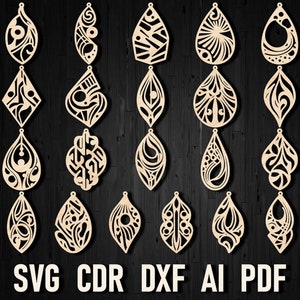 Earring Templates for Laser Cutting Decoration Pattern Cut Files Svg ...