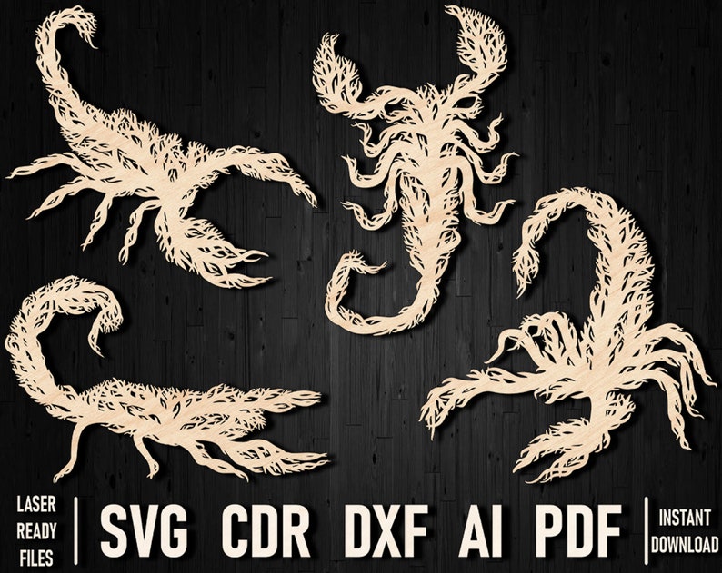 Scorpion Tree Wall Panel Svg Laser Cut File, Desert Animals Silhouette ...